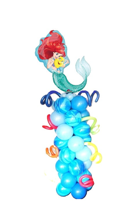 Disney Princess Little Mermaid Ariel Birthday Balloon Column Tower ...