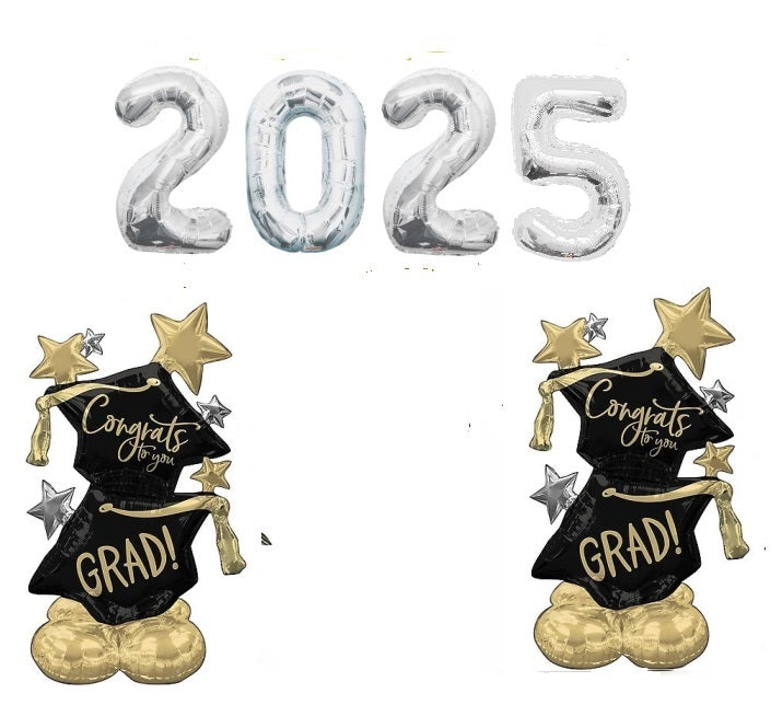 Graduation Silver Numers 2025 Congrats Grad Star Airloonz Balloons ...